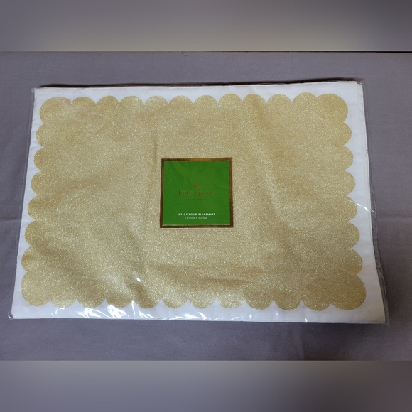 kate spade | Dining | Kate Spade Set Of 4 Colorblock Scallop Gold ...